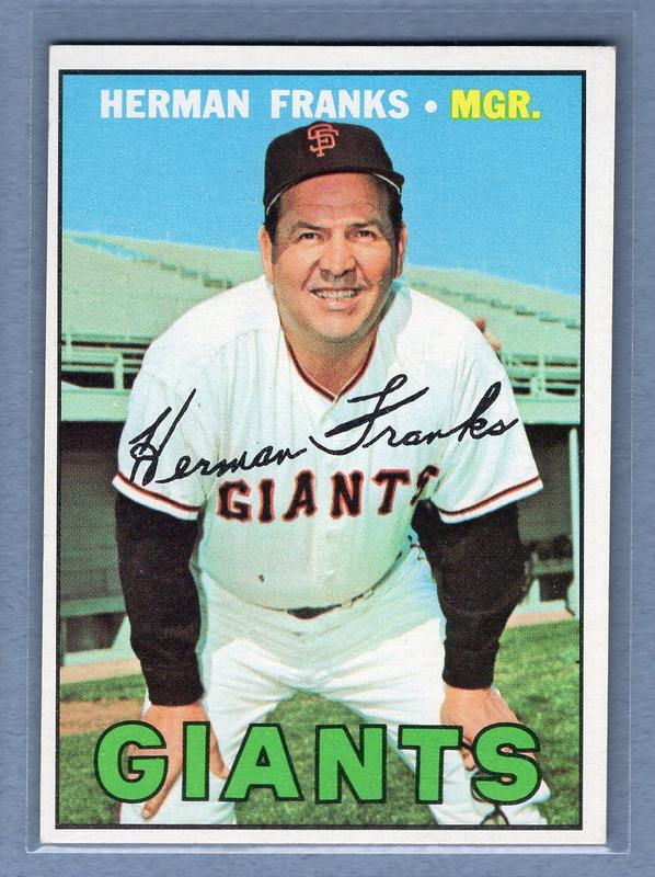 1967 Topps #116 Herman Franks EX G0416B – squirescollectibles
